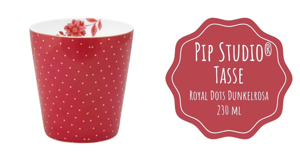 Royal Dots Tasse Dunkelrosa - Pip Studio® - ViVere Aromapflege